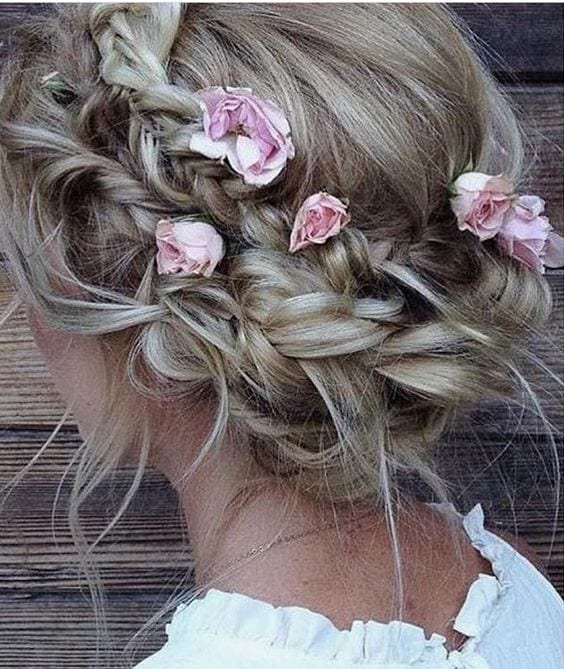crown braid with flowers - Theunstitchd Women's Fashion Blog