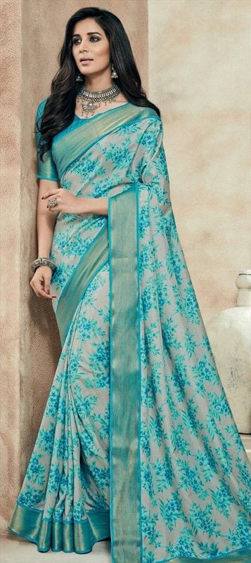 latest blue saree style - Theunstitchd Women's Fashion Blog
