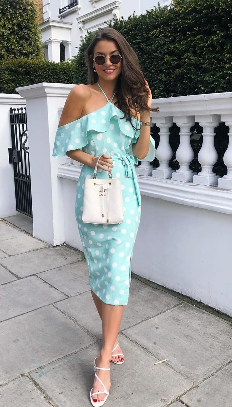 Blue Polka Dot dress for summer - Theunstitchd Women's Fashion Blog